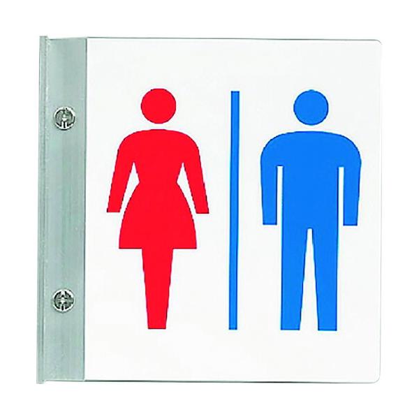 【特長】●壁面へ突き出し表示ができるトイレ表示です。【用途】●トイレ入口への設置に。【仕様】●表示内容：男性・女性ピクト●取付仕様：突き出しタイプ●縦(mm)：150●横(mm)：150●厚さ(mm)：3●幅(mm)：43【仕様２】●201...