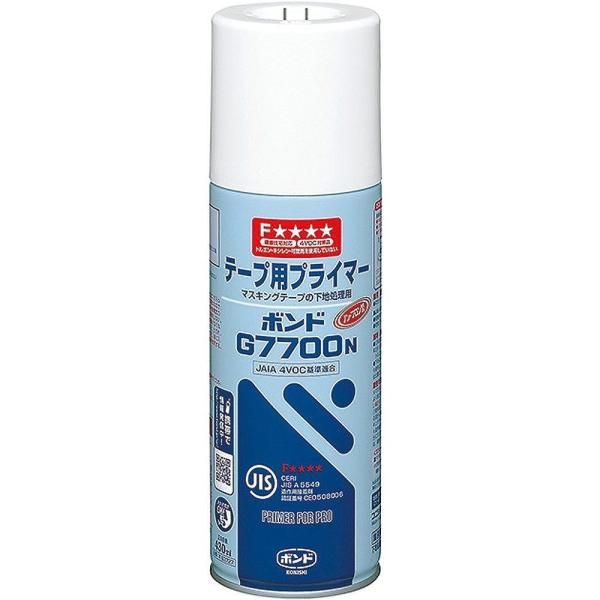 コニシ　ボンドＧ７７００Ｎ　４３０ｍｌ（エアゾール）　＃６３７２７JAN4901490637270メーカーコニシ（株）ブランドコニシ原産国日本特長●密着性に優れたマスキングテープ固定用プライマーです。●JIS F☆☆☆☆規格品です。●日本接...