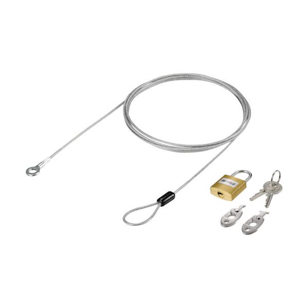 【特長】●南京錠+ワイヤーで、パソコンや入力機器を盗難から守る  ●3種類のスロットサイズに対応  ●保管・管理に便利なマスターキー／統一キーモデル  ●ワイヤーに傷防止コーティング