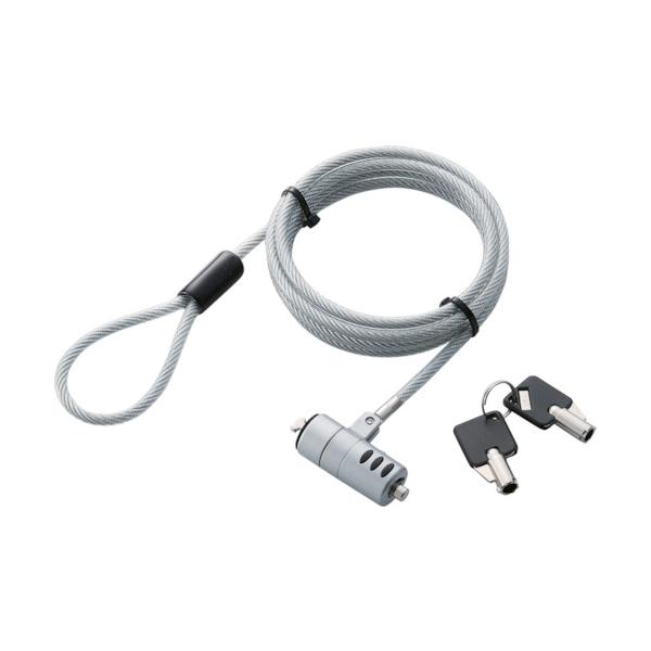 ＥＬＥＣＯＭ　セキュリティワイヤー　シリンダー錠JAN4953103503038メーカーエレコム（株）ブランドＥＬＥＣＯＭ原産国台湾特長●ワイヤー付シリンダー錠です。●90度の首振り機能付です。●傷つけにくいコーティング済ワイヤー付です。用...