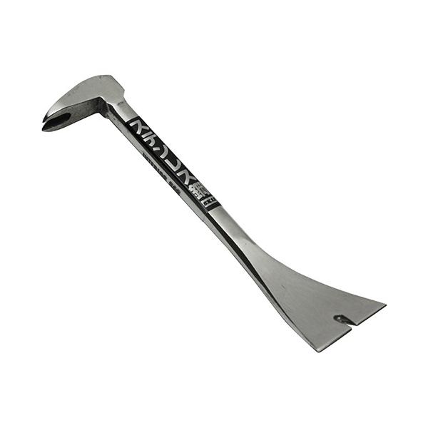 ステンレス製で錆び強く、汚れにくくお手入れが簡単です。【用途】ボード・サッシの合わせ、内装材等のはがし作業。【機能】・釘抜き・タイルはがし・スクレーパー作業等が出来ます。・打撃面で釘も打てます。・下地を痛めにくいゆるやかな曲線です。【仕様】...