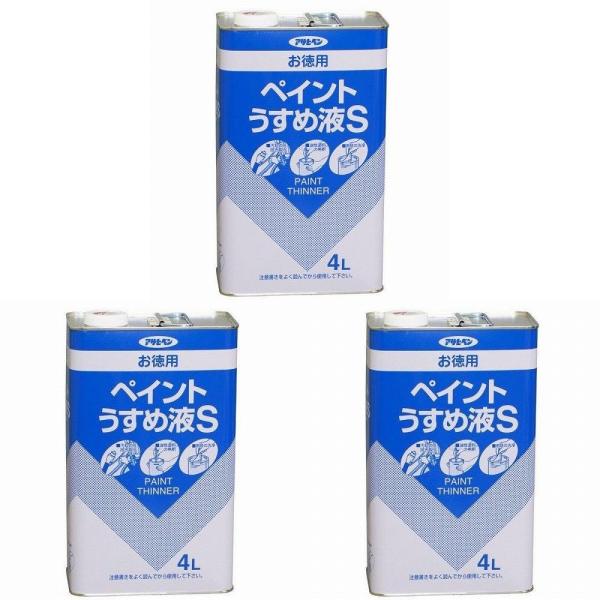 特長●油性系塗料のうすめ液です。用途●油性系塗料をうすめたり、用具の洗浄。仕様●容量(L)：4仕様２材質／仕上●有機溶剤セット内容／付属品注意●【保管上の注意】直射日光のあたるところ、自動車内などの温度の高くなるところ、容器がさびやすいこと...