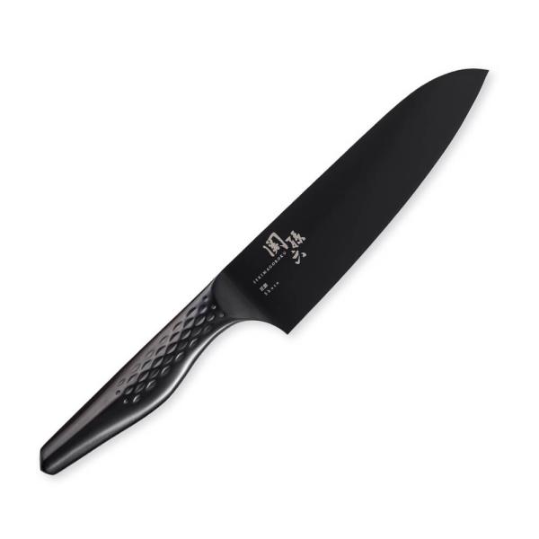 黒チタンコートによりサビに強く衛生的関孫六 匠創-漆黒 三徳 165mm・継ぎ目のないオールステンレスハンドル。・握りやすいハンドルデザイン。・高級感あるチタンコーティング。・食洗機可能なので、お手入れしやすく清潔にお使いいただけます。※右...