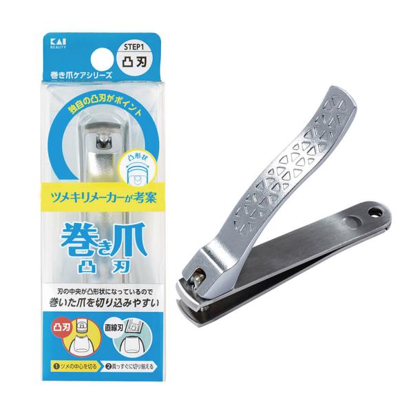 独自の凸刃がポイントの、ツメキリメーカーが考案した巻き爪用ツメキリです。巻き爪はその形状からツメキリの刃が食い込みにくく、切りにくいのが悩みです。また、無理に横から切り込みを入れようとすると、爪が割れてしまう恐れがあります。刃の中央が凸形状...