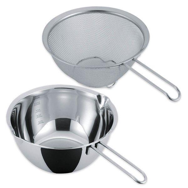 材質：ステンレススチール生産国:中国※一度に複数の商品をご購入の場合、一部商品が欠品していると出荷が遅れる可能性がございます。シンプルで、清潔なステンレスボウルとザルのお買い得な2点セットです。重ねて使え、収納時はきれいに2点が重なるので ...