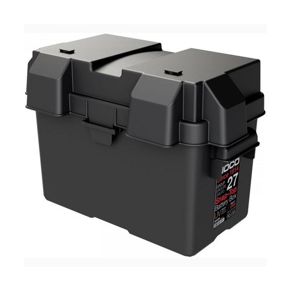 耐衝撃・耐UV劣化・耐粉塵　充電時に発生するガスを逃す通気口を搭載。バッテリーを徹底的に守る安全・頑丈設計。マリンバッテリー・キャンピングカー（RV）用バッテリーなどを外部からのごみやほこりから守ると同時に、内部からの液もれも防止。