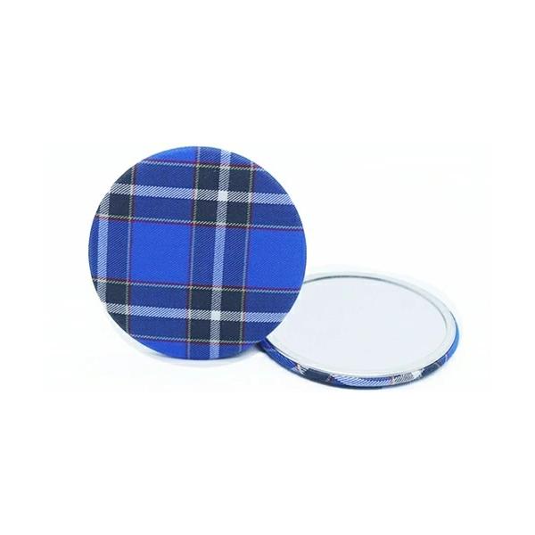 播州織を使ったポケットミラーです。鮮やかな色合いが目を惹きます。＜＜神戸タータン ポケットミラー＞＞【本体サイズ】直径7.5cm×厚さ0.5cm【素材】綿、鏡【生産国】日本