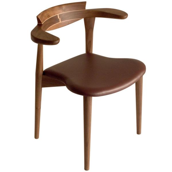 【受注生産：約3週間〜】腰にやさしいイス　Awaza（アワザ）2ウォールナット材・革張は、長時間イスに座ることを考えた、日本人のための、健康をサポートする身体にやさしいイスです。人間工学から日本人の体型をふまえ、家庭や施設などで長時間座る人...