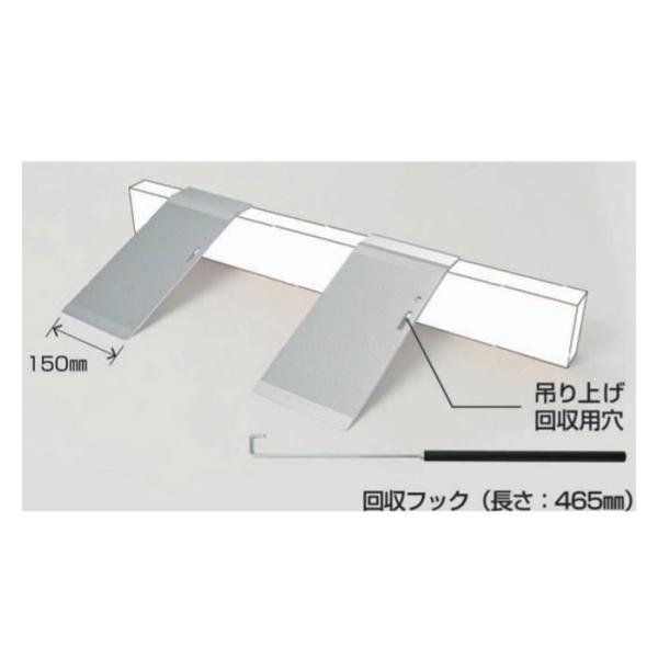 軽量コンパクトな2枚組の車いす用スロープ。外出時に便利！