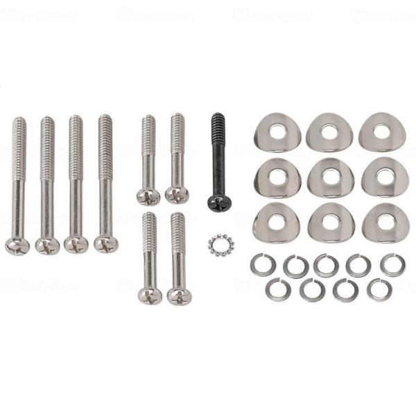 部品詳細：短ネジ（4）、中ネジ（1）、長ネジ（4）、波形座金（9）、バネ座金（9）、歯付座金（1）メーカー：アロン化成　