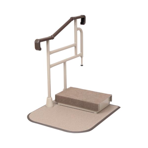 ●サイズ／ベース：幅72.5×奥行76.5cm、（手すり）土間側：高さ72.5〜82.5cm（5段階／2.5cm）、　　　　　　框側：高さ88.5〜118.5cm（5段階／2.5cm）●重さ／36kg●材質／ベース・手すりフレーム：スチール...