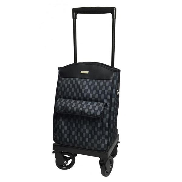 ●サイズ／幅23.5×奥行30.5×高さ68〜84（5段階／4cm）cm●車輪サイズ／前輪10×後輪10cm●重さ／約2.3kg●材質／フレーム：アルミ、バッグ：（小花BK・Bグレー）ポリエステル・（ブラック）ナイロン●バッグ容量／約12L...