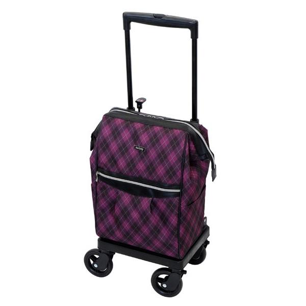 ●サイズ／幅23.5×奥行37×高さ68〜84（5段階／4cm）cm、折りたたみ時：幅23.5×奥行37×高さ59cm●車輪サイズ／前輪10×後輪10cm●重さ／2.5kg●材質／フレーム：アルミ、バッグ：表地：（アーガイル・花柄ドットショ...