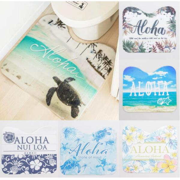 ハワイの街並みを思い出すデザインのトイレマット。柔らかい素材で、防水、汚れてもサッと拭くだけでお手入れ簡単なトイレマットです。サイズ 縦52cm　横60cm　厚み0.6cm 素材・ポリ塩化ビニル デジタルプリント※色、素材感につきましては　...