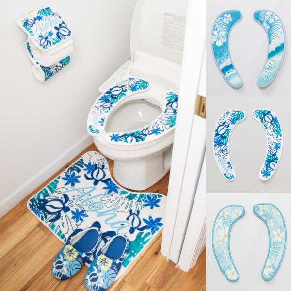 爽やかなハワイアンモチーフが描かれたトイレ用の便座シート。便座のホコリや汚れ、水気等をよく拭き取り、シート裏面のフィルムを剥がしてしっかり貼り付けるだけです。長く座っていてもお尻が痛くならず、表面の起毛した素材が暖かくふかふかです。サイズ ...