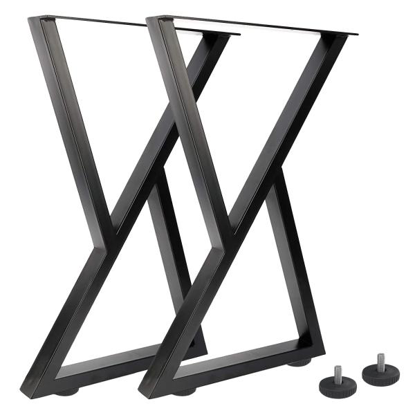 アイアン脚 高さ71cm 2脚セット 鉄脚 スクエア アイアンレッグ ダイニングテーブル脚 アイアン脚パーツ テーブル脚 ベンチ脚 家具脚 置き換え足 DIY (71cm - X【強力な支持力】1組耐荷重は400kg。アイアン素材で溶接され...