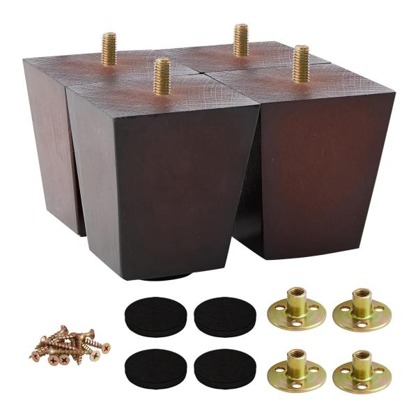 【ソファ 脚 耐久性】環境に安全な素材で作られた家具の脚は、長持ちするように作られています。 これらの素材は、重い組み立て式ソファ、カウチ、ドレッサー、テレビ台などを支えるのに十分な強度を持っています。【ベッド 脚 高品質】 これらの無垢材...