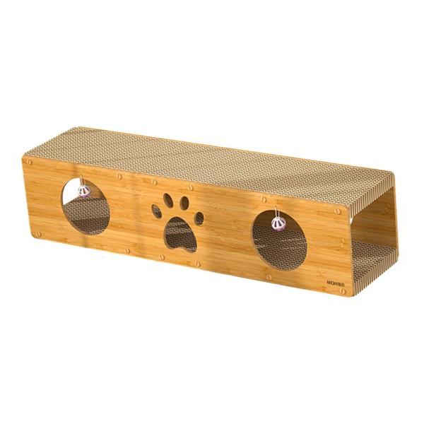 【キャットハウス兼つめとぎ・1台3役】長さ100*幅30*高さ30CM。全種類の猫に適しています。横式・縦式両用の猫ハウスだけでなく、爪とぎ板としてもお使いいただけます。部屋になじみやすいし、木目模様なので、猫の隠れ家としてお部屋に置くのも...