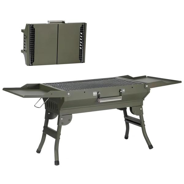 【安全素材】この折りたたみ式バーベキューグリルの本体は の鉄で作られており、全体的に強くて信頼性があり、ニーズを満たすのに十分です。ダッチオーブンやその他の料理の調理に。 また、グリル焼き網は304ステンレス製で食品グレードの素材を使用して...