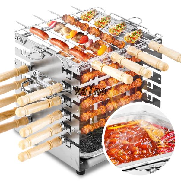 【健康的な炭火焼き】炭焼き方式を採用し、油煙を最小限に抑えた健康的なバーベキューを楽しめます。炭火焼きグリルはサイドグリルの設計と油炭分離機能により、健康的で無煙の焼き物を提供します。家庭で手軽にバーベキューを楽しむことができます。【3in...