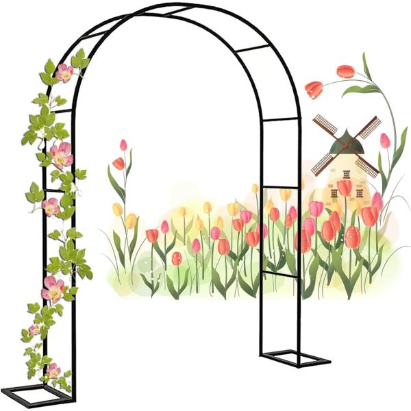 ?植物登山：バラのアーチが他のつる植物を支え安定させ、庭に上品なスタイルをプラスします?耐久性のある素材：は金属管でできており、耐久性があるだけでなく、さまざまな過酷な環境に耐える黒色のエポキシ樹脂でコーティングされています。?組み立てが簡...