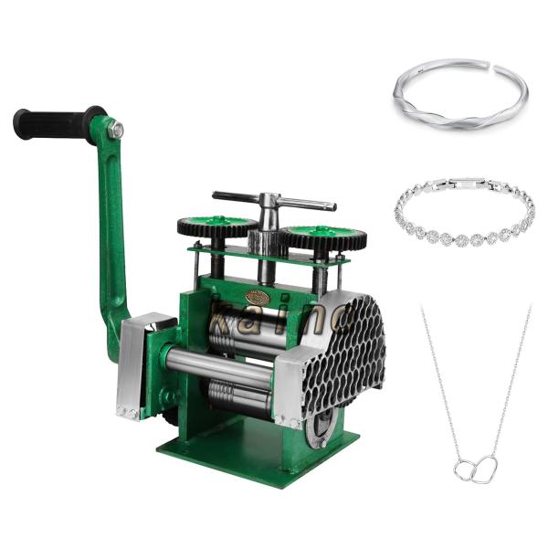 【半円＋光沢＋四角】★【高品質】このジュエリーミルは精密鋼で作られており、超強度と耐久性があります。金属の冷間圧延用に特別に設計されたジュエリー圧延機は、より薄い金属シートとワイヤーを生産し、粒子を金属に転写して厚さを均一にします。★【ヘビ...