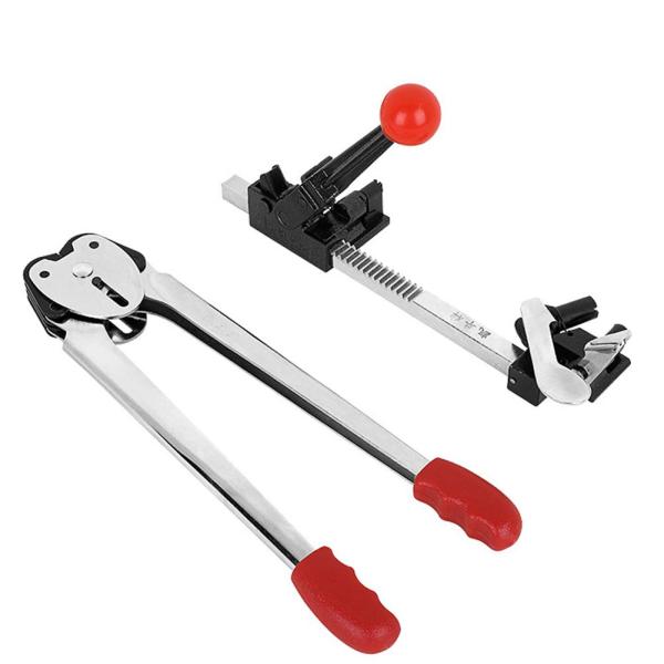 HCTOOL梱包機商品内容: 1*封緘機、1*引締機 封緘機長：37.5CM 引締機長：28CM 総重量: 2kg 適合バンド幅: 12〜16mm .材質: 合金，高硬度、安全で信頼性の高い。引締機カッター付き：カッターは合金でできており、...
