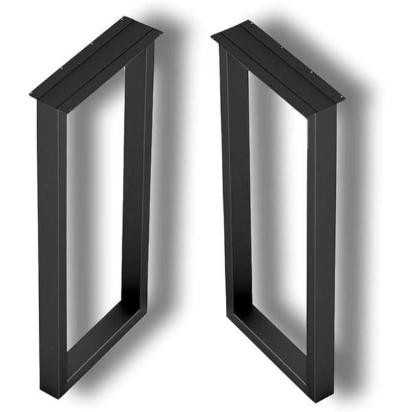 頑丈な構造：テーブルの脚は太い25x50mm角枠鉄脚でできており、表面は高温ベーキングワニス加工を採用し、シームレスに溶接され、丈夫でしっかりしており、揺れません。2本のテーブル脚は約400kgの荷重に耐えます。お好きな木材で簡単DIY: ...