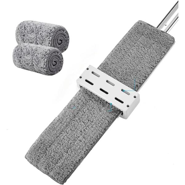 手洗い不要:モップ絞り器付き、モップを上下に動かすだけで、急速脱水し、手を汚さずに手を汚さず、自分の手を保護!　2つのモップを配置することで、付け替えが可能です。乾湿両用:床についた水質やホコリの髪の毛など、清潔しやすく、家事が変えられます...