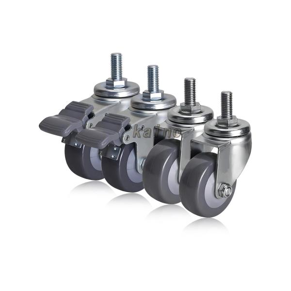 【63/75/100mm家具用キャスター】キャスター4個セット、ネジ径12mm、ロッド長25mm、車輪径63mm/75mm/100mm、耐荷重210kg、物や家具を簡単に移動できます【静音、ノンマーキング、耐久性】キャスターはポリウレタン製...
