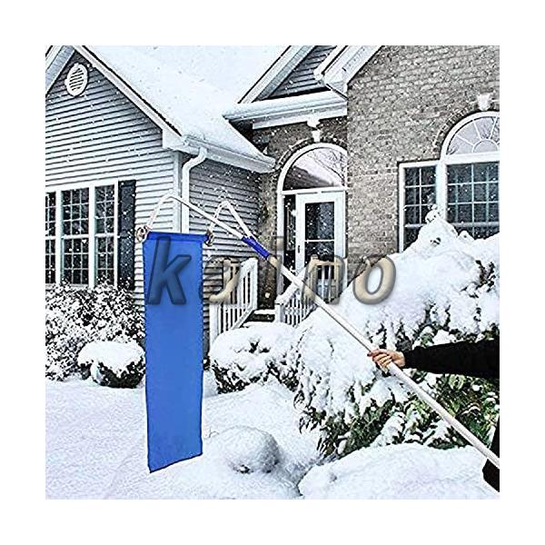 【頑丈で軽量】 この雪かきレーキは高品質の軽量アルミニウムで作られており、重さはわずか6.2ポンドで、操作や持ち運びが簡単です。 シャベルヘッドの三角形の構造により、使用中の安定性が確保されます。隆起した粒子の付いたハンドルは握りやすく、滑...