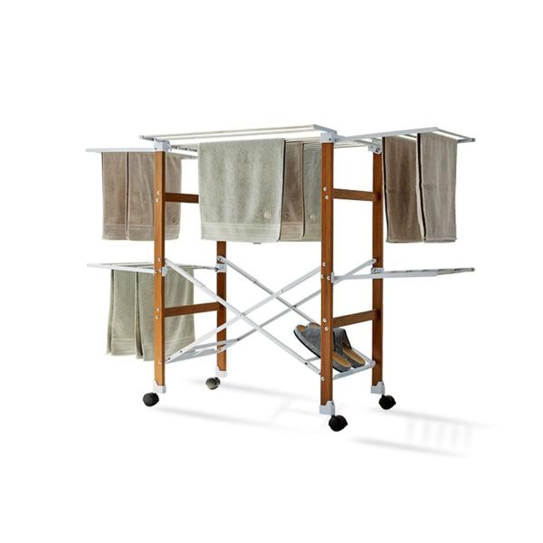 【折りたたみ式&amp;amp;省スペース物干しラック】この折りたたみ式ランドリースタンドは、部屋から別の部屋へ簡単に移動できます。 洗濯室の角や 10 インチのニッチに収納でき、使わないときはスペースを節約できます。【移動簡単-洗濯物干し...