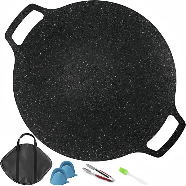 【多用途マルチグリドル】このマルチグリドルは、焼く、揚げる、煮るなど、さまざまな調理ができる万能な器具です。軽量なアルミニウム合金を使用しており、持ち運びが簡単。オール熱源対応で、キャンプやアウトドアでも安心して使用できます。焦げ付きにくい...