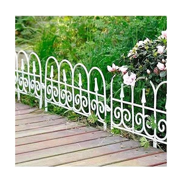 【頑丈で耐久】高品質の環境保護PP素材で作られたガーデニング 柵はおしゃれな北欧風スタイルで、 しっかりと安定した、素晴らしい仕上がりです。 ネジなど面倒な工具が不要で、錆びにくく、風や雨の耐久性があります。無毒で無臭一方で、屋外での使用時...