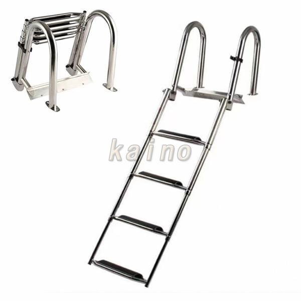 製品の材質：316ステンレス鋼の材質自体は高い強度を持っており、海洋はしごは大きな重量に耐えることができます。優れた耐食性があり、錆びや腐食を防ぎ、はしごの耐用年数を大幅に延長します。折りたたみデザイン：隠された折りたたみはしごは、使用しな...