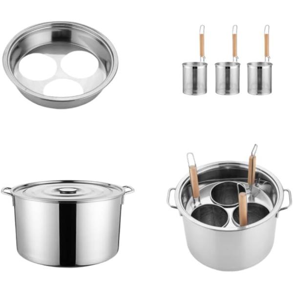 【多目的な使い方と料理の幅広さ】：そばゆで釜は、スープ鍋、パスタ鍋、カレー鍋、シチュー鍋、おでんなど、さまざまな料理に対応します。料理が苦手な方でも、この鍋があれば家族団欒の料理を美味しく作ることができます。【高効率】：作業効率を向上させる...