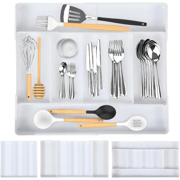 【商品仕様】最小サイズ27.5*28*4.5cm、最大サイズ50*41*4.5cm。材質：Petプラスチック。【伸縮可能】自由に横幅を変えられる伸縮構造で、引き出しの横幅にぴったり合わせられるので、今まで奥に余っていたスペースをフル活用して...