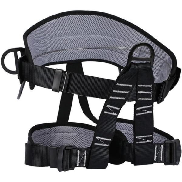 ストラップ重量制限：300KG。 伝統的なバックルを採用した登山用半身用ハーネスで、登山時の圧力を分散し快適性を保つよう設計されており、快適な装着感でアウトドアスポーツの良き相棒となります。ストラップ素材：半身登山ストラップは高強度のポリエ...