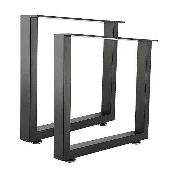 アイアン脚 高さ40cm 2脚セット 鉄脚 スクエア アイアンレッグ ダイニングテーブル脚 アイアン脚パーツ テーブル脚 ベンチ脚 家具脚 置き換え足 DIY (40cm - 口【取付け簡単・安定性抜群】下穴をあけて簡単に取り付けます。スク...