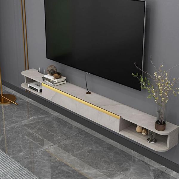 ??【省スペース＆大容量】壁掛けテレビボードは、ケーブルボックス、セットトップボックス、CD、DVD、ゲーム機、プロジェクター、テレビ部品、ジュエリー、グッズ、写真、小さな装飾品のために広いスペースを解放するのに役立ちます収納スペースなど。...