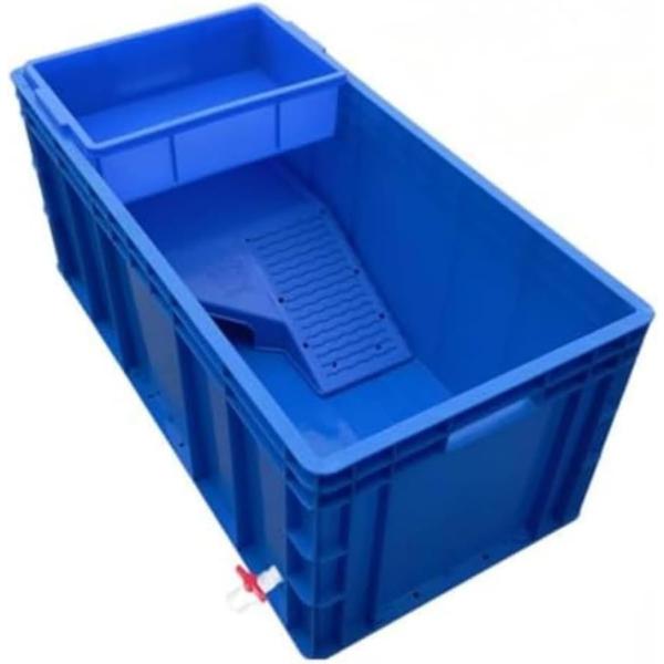 【多目的飼育ボックス】給餌エリア、休憩エリア、這いエリア、潜水水泳エリア、日よけ、日光浴を備えた休憩場所を提供し、複数の亀が混雑せず、石や砂を置くことができます。【大型亀水槽】ニーズに応じて適切なサイズを選択してください.ペットが遊ぶのに十...