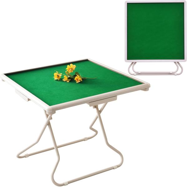 ??[多機能ゲームテーブル] ユーカリ材とナイロン製の天板で作られたこの正方形の折りたたみテーブルは、様々なテーブルゲームに幅広く対応できます。活気あふれる麻雀ゲーム、戦略的なポーカーゲーム、競争力のあるテキサスホールデムゲームなど、どんな...