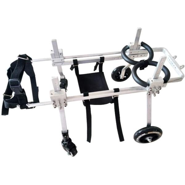 * 4つの丸い犬の車椅子：XXS、XS、XS（拡大）、S、M、5サイズがあり、体重の異なるさまざまな動物の品種に適しています。*ハイエナ/ペットトロリーのフレームは航空宇宙産業向けのアルミニウム製で、軽くて環境にやさしいです。タイヤベアリン...