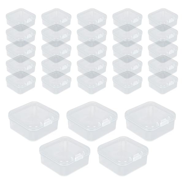 ?【ミニ小物ケース】30個セットのミニ収納ケースは透明度が高いので、一目で何がどこにあるのかがわかって、物を紛失すること心配できません。蓋つきなので、ホコリなどから清潔に守ります。?【尺寸】サイズ：6.5*6.5*2.1cm、軽量無毒で、耐...