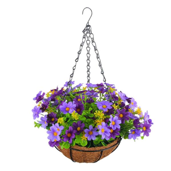 【長持ちする環境に優しい素材】：屋外用人工ハンギングバスケットはシルク、鉄、ABS素材で構成されており、耐久性があり長持ちします。自然でゴージャスに見えるように繊細に作られており、環境に優しく安全です。【水やり不要】: 水やりやメンテナンス...