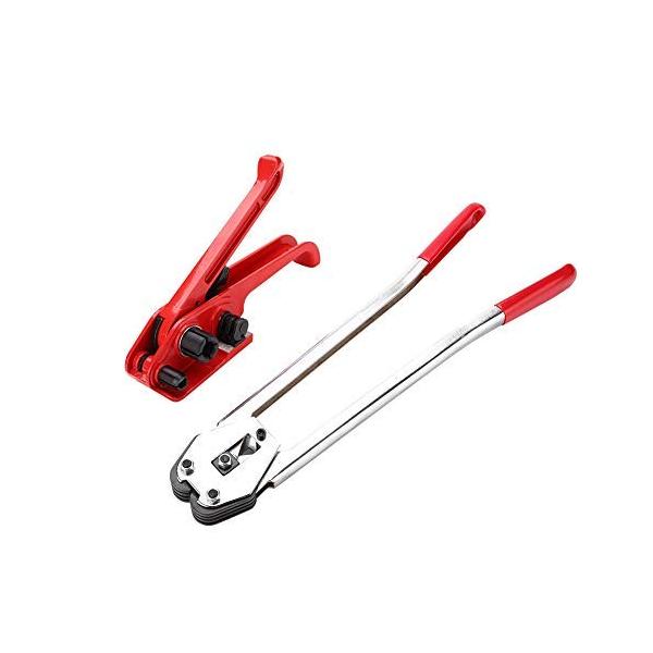 【仕様】：このポリエチレンストラッピングテンショナー、カッター、シール用手動梱包ツールキットは、PP/PETストラッピングに適しています。サイズ特性：幅16〜19mm、厚さ0.7〜1.0mm。プラスチックストラッピングテンショナーは、1/2...