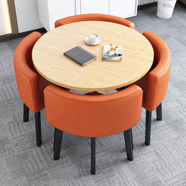 品質の詳細：E1グレードの環境保護トリアミンボードテーブルトップ、模造大理石の穀物のデスクトップ。環境保護と健康、良好な密度、タイトな圧縮、滑らかな表面、硬い質感、強力な支持力、変形に容易ではないです。テーブルトップはテーブルの周りで2.5...