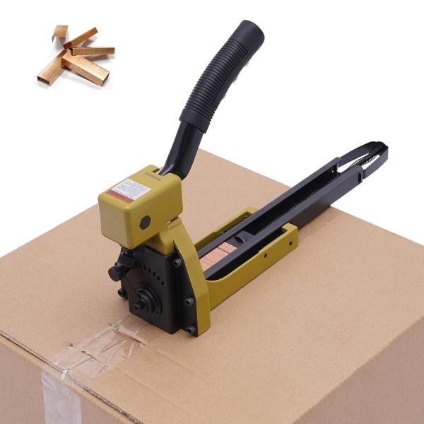 【手動カートン閉鎖ステープラー の素材】手動カートン閉鎖ステープラー シェルは亜鉛アルミニウム合金、精密高圧真空鋳造で作られており、軽量で丈夫で耐久性があります。ネイル出口は高強度タングステン鋼で作られており、耐摩耗性があり、長寿命です。【...