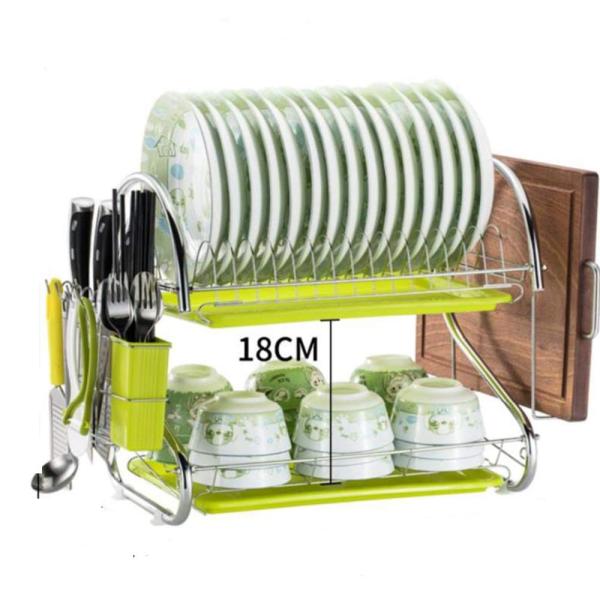 【サイズ・素材】：長さ：42cm、幅：25cm、高さ：38cm。上下二段式水切りスリムです。高級なステンレス製で、収納本体の下にトレー一枚付きますので、安心に除菌できながら、お皿下落防止機能も付くので、キッチンヘルパーと言われます。重量：1...