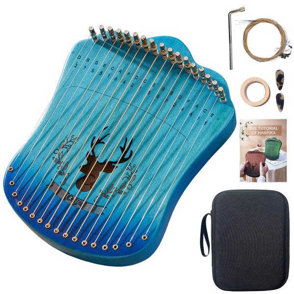 17弦 木製 親指ピアノ メタルストリン 指弾きの弦楽器 ミニライアー